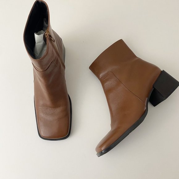 Enzo Angiolini | Shoes | Enzo Angiolini Vintage Square Toe Brown Ankle ...